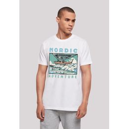 F4NT4STIC T-Shirt Nordic Adventures Print, weiß, L