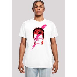 F4NT4STIC T-Shirt David Bowie Aladdin Sane Lightning Bolt Herren,Premium Merch,Regular-Fit,Basic,Bandshirt, weiß, XXL