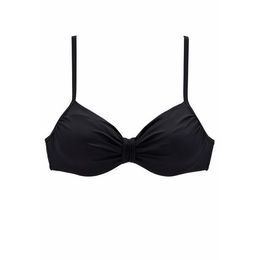 Lascana Bügel-Bikini-Top 'Italy' schwarz Gr. 34 Cup B. Mit Raffung. Mit Bügel