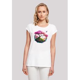F4NT4STIC T-Shirt Kirschblüten Baum Print, weiß, 5XL