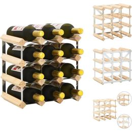 vidaXL Weinregale - Living Weinregal für 12 Flaschen Massivholz Kiefer - Beige