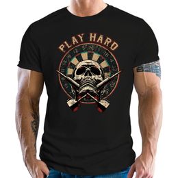 LOBO NEGRO® T-Shirt für Dartspieler und Fans: Play Hard, schwarz, S