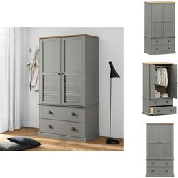 vidaXL Kleiderschränke - Living Kleiderschrank VIGO Grau 90x55x176 cm Massivholz Kiefer