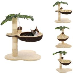 vidaXL Kratzbäume - Living Katzen-Kratzbaum mit Sisal-Kratzstange 50 cm Beige und Braun - Mehrfarbig