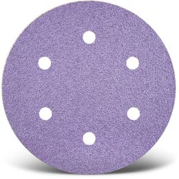 Purple hd Klett-Schleifscheiben, 225 mm, 6-Loch, f. Trockenbauschleifer, Keramik-Mix (5 Stk.) K80 - Menzer