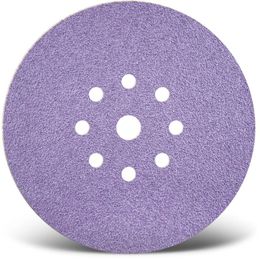 Purple hd Klett-Schleifscheiben, 225 mm, 9-Loch, f. Trockenbauschleifer, Keramik-Mix (5 Stk.) K180 - Menzer