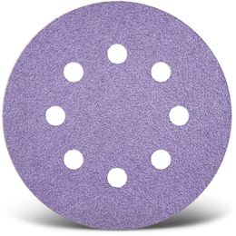 Purple hd Klett-Schleifscheiben, 115 mm, 8-Loch, f. Exzenterschleifer, Keramik-Mix (50 Stk.) K150 - Menzer