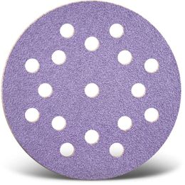 Menzer Purple HD Klett-Schleifscheiben, 125 mm, 17-Loch, f. Exzenterschleifer, Keramik-Mix (50 Stk.) K320