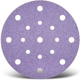 Purple hd Klett-Schleifscheiben, 150 mm, 17-Loch, f. Exzenterschleifer, Keramik-Mix (50 Stk.) K100 - Menzer