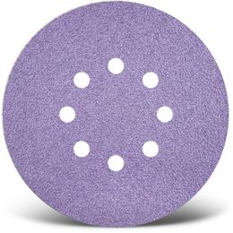 Purple hd Klett-Schleifscheiben, 150 mm, 8-Loch, f. Exzenterschleifer, Keramik-Mix (50 Stk.) K150 - Menzer