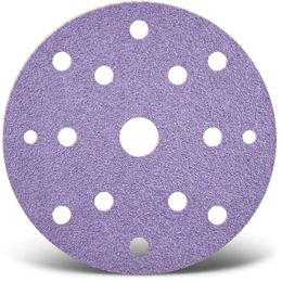 Purple hd Klett-Schleifscheiben, 150 mm, 15-Loch, f. Exzenterschleifer, Keramik-Mix (50 Stk.) K180 - Menzer