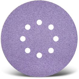 Purple hd Klett-Schleifscheiben, 150 mm, 8-Loch, f. Exzenterschleifer, Keramik-Mix (50 Stk.) K60 - Menzer