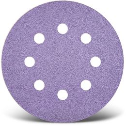 Purple hd Klett-Schleifscheiben, 125 mm, 8-Loch, f. Exzenterschleifer, Keramik-Mix (50 Stk.) K400 - Menzer