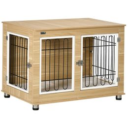 PawHut Hundekäfig, Hundehütte für Mittelegroße Hunde, Hundebox mit Kissen