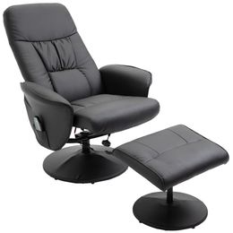 HOMCOM Massagesessel mit Fußhocker Massagesessel Relaxsessel TV-Sessel145°-Neigung Liegesessel Ergonomische