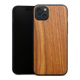 DeinDesign iPhone 15 Plus Handy Premium Silikon H&uuml;lle Handyh&uuml;lle schwarz Case Larch Wood Wooden Look Silikon Premium Case