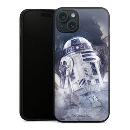 DeinDesign iPhone 15 Plus Handy Premium Silikon H&uuml;lle Handyh&uuml;lle schwarz Case Robot Merchandise Star Wars Silikon Premium Case