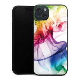 DeinDesign iPhone 15 Plus Handy Premium Silikon H&uuml;lle Handyh&uuml;lle schwarz Case Rainbow Colour Water Silikon Premium Case
