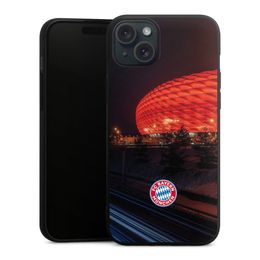 DeinDesign iPhone 15 Plus Handy Premium Silikon H&uuml;lle Handyh&uuml;lle schwarz Case Fc Bayern M&uuml;nchen Stadium Fcb Silikon Premium Case