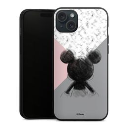 DeinDesign iPhone 15 Plus Handy Premium Silikon H&uuml;lle Handyh&uuml;lle schwarz Case Marble Disney Mickey Mouse Silikon Premium Case