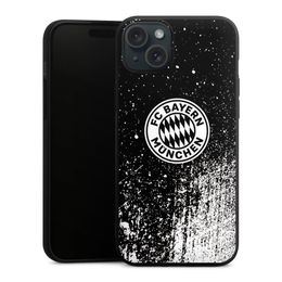 DeinDesign iPhone 15 Plus Handy Premium Silikon H&uuml;lle Handyh&uuml;lle schwarz Case Official Licensed Product Fcb Fc Bayern M&uuml;nchen Silikon Premium Case