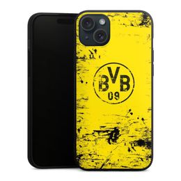 DeinDesign iPhone 15 Plus Handy Premium Silikon H&uuml;lle Handyh&uuml;lle schwarz Case Bvb Official Licensed Product Borussia Dortmund Silikon Premium Case