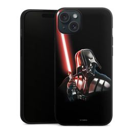 DeinDesign iPhone 15 Plus Handy Premium Silikon H&uuml;lle Handyh&uuml;lle schwarz Case Merchandise Darth Vader Star Wars Silikon Premium Case