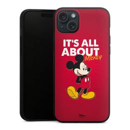 DeinDesign iPhone 15 Plus Handy Premium Silikon H&uuml;lle Handyh&uuml;lle schwarz Case Disney Official Licensed Product Mouse Silikon Premium Case