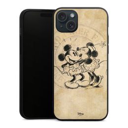 DeinDesign iPhone 15 Plus Handy Premium Silikon H&uuml;lle Handyh&uuml;lle schwarz Case Minnie Mouse Vintage Mickey Mouse Silikon Premium Case