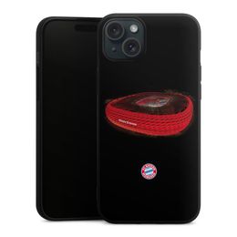 DeinDesign iPhone 15 Plus Handy Premium Silikon H&uuml;lle Handyh&uuml;lle schwarz Case Fc Bayern M&uuml;nchen Fcb Official Licensed Product Stadium Silikon Premium Case
