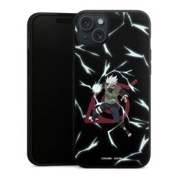 DeinDesign iPhone 15 Plus Handy Premium Silikon H&uuml;lle Handyh&uuml;lle schwarz Case Naruto Shippuden Official Licensed Product Kakashi Silikon Premium Case