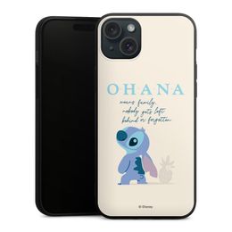 DeinDesign iPhone 15 Plus Handy Premium Silikon H&uuml;lle Handyh&uuml;lle schwarz Case Lilo & Stitch Disney Official Licensed Product Silikon Premium Case
