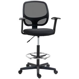 Vinsetto Arbeitsstuhl Mesh Bürostuhl Ergonomischer Schreibtischstuhl Zeichenstuhl mit verstellbarem Fußring H