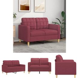 2-Sitzer-Sofa Weinrot 120 cm Stoff - Sofas - Rot - The Living Store