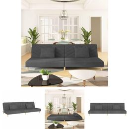 The Living Store - Schlafsofa 2-Sitzer mit 2 Kissen Dunkelgrau Stoff - Sofas - Grau