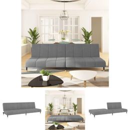 The Living Store - Schlafsofa 2-Sitzer Hellgrau Samt - Sofas - Grau