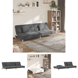 The Living Store - Schlafsofa 2-Sitzer mit 2 Kissen Hellgrau Stoff - Sofas - Grau