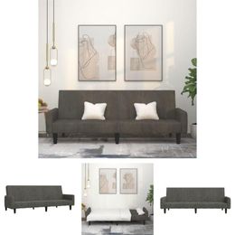 The Living Store - Schlafsofa 2-Sitzer Dunkelgrau Samt - Sofas - Grau