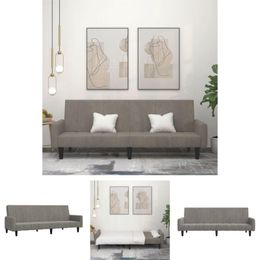 The Living Store - Schlafsofa 2-Sitzer Hellgrau Samt - Sofas - Grau