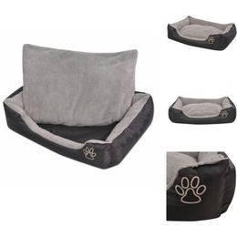 vidaXL - Hundebetten - Living Hundebett mit gepolstertem Kissen Größe xl Schwarz - Schwarz