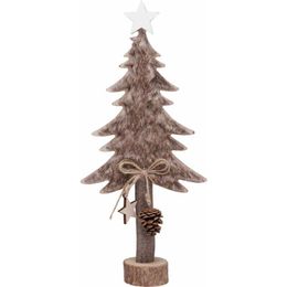 TrendLine - Dekofigur Holz Tannenbaum 36 x 16 cm braun Dekofigur