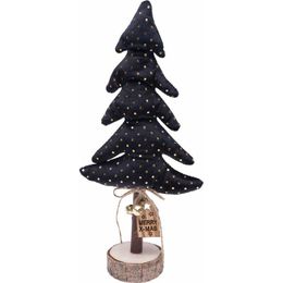 TrendLine Dekofigur Tannenbaum 29 x 13 cm schwarz-gold Dekofigur