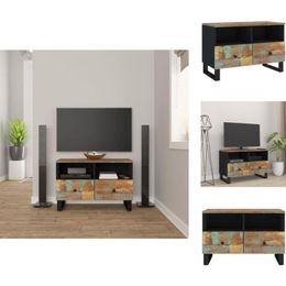 vidaXL - TV-Möbel - Living TV-Schrank 70x33x46 cm Altholz Massiv - Schwarz