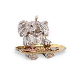 HYTIREBY Tierfigur Silber Elefanten Statue Trinket Dish (1 St)