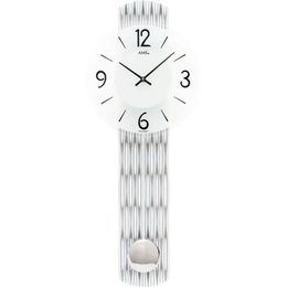 Pendelwanduhr AMS Wanduhren Gr. B/H/L: 23 cm x 6 cm x 62 cm, silberfarben