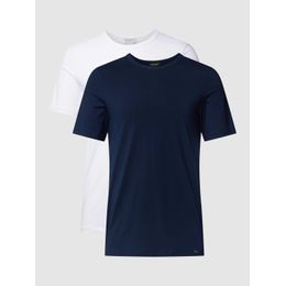 Hanro T-Shirt mit Label-Detail im 2er-Pack Modell 'Cotton Essentials'