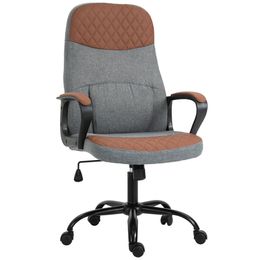 Vinsetto Bürostuhl Massage höhenverstellbarer Chefsessel Gamingstuhl Grau+Braun 60 x 70 x 109-119 cm