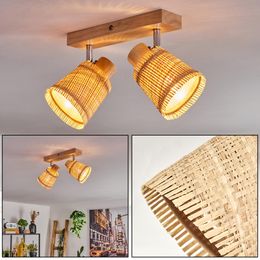 hofstein Fallhagen Deckenleuchte Chrom, Naturfarben, 2-flammig