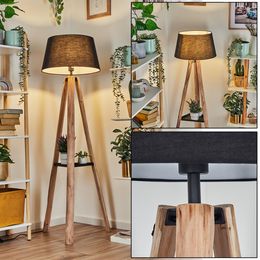 hofstein Bassagoda Stehleuchte 45 cm Naturfarben, Schwarz, 1-flammig
