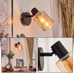 hofstein Aggebo Wandleuchte Glas 8 cm Schwarz, 1-flammig
